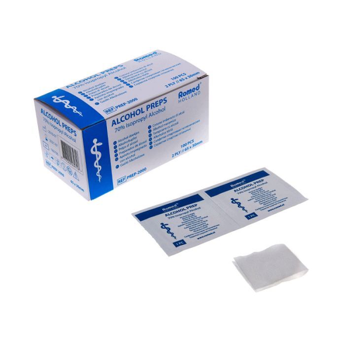 Romed Alcohol Prep Pads (100) | Medguard