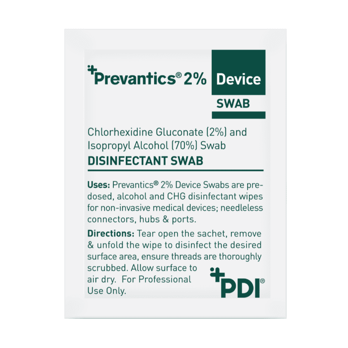 Prevantics PDI 2% CHG & Alcohol Device Wipe (100)
