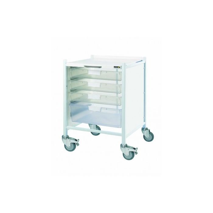 VISTA 40 Trolley - 3 Single / 1 Double Depth Trays CLEAR
